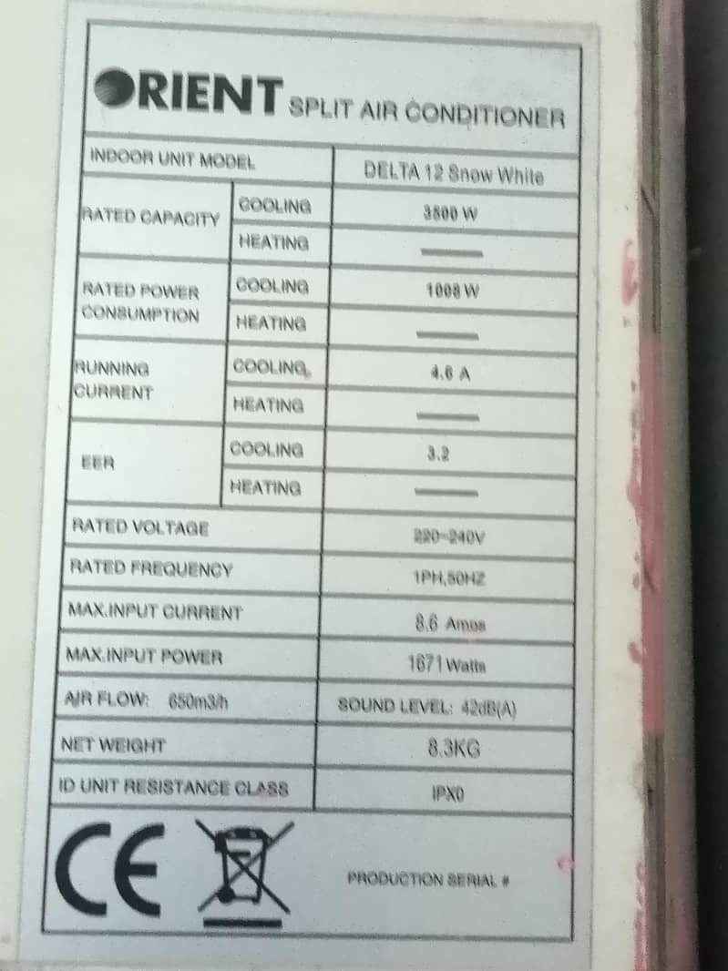 1 TON ORIENT AIR CONDITIONER NON INVERTER - Air Conditioners - 1108237952