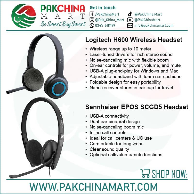 Logitech H600 – USB Wireless Headset | Sennheiser Microphone Headphone ...