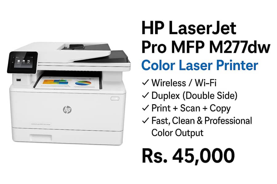 HP LaserJet Pro MFP M277dw – Color Laser Printer – WiFi Duplex ...