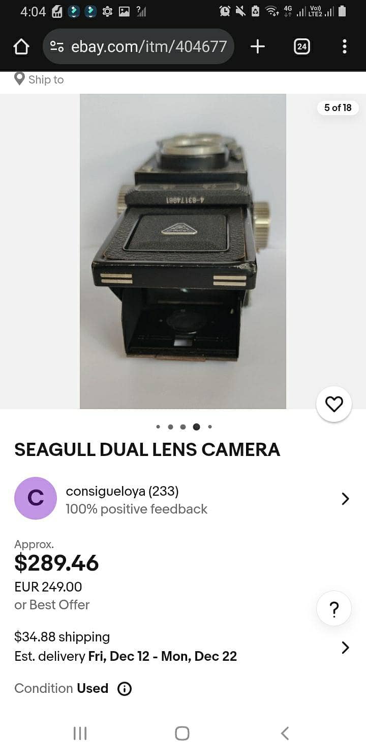 1958 seagal camera for sale as an antique - Camera & Lenses Accessories ...