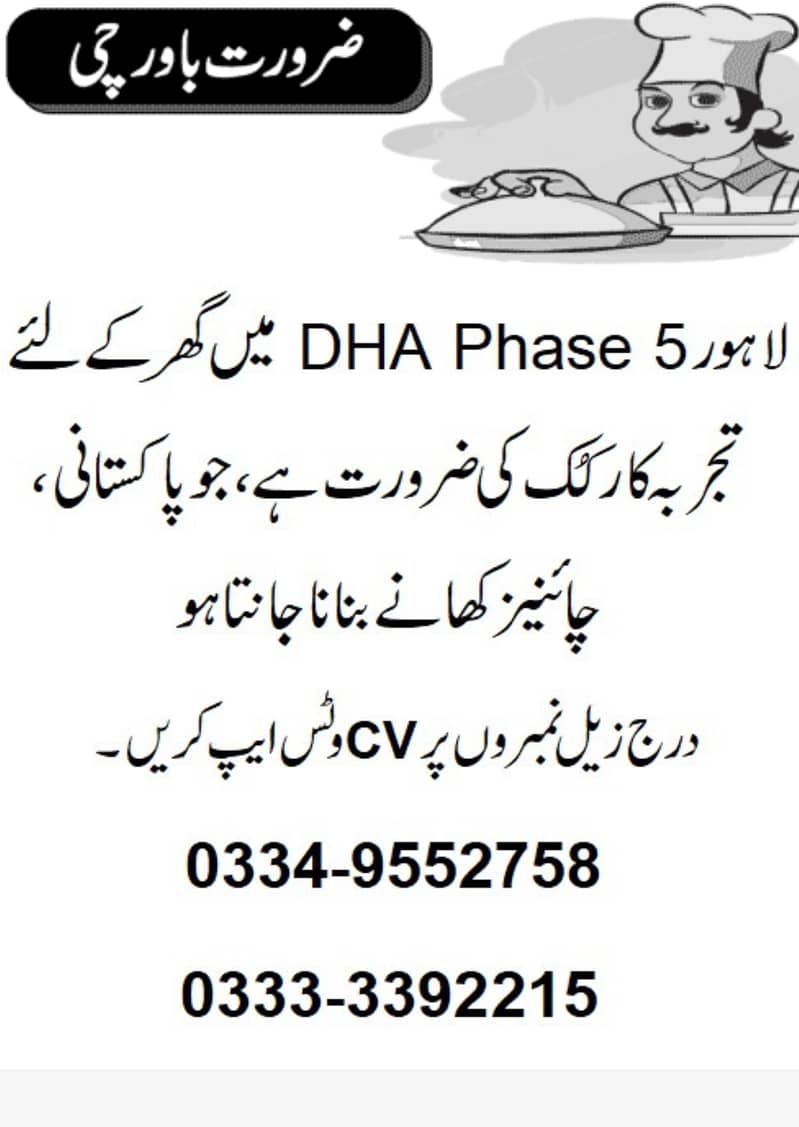 Cook Required - Domestic Staff Jobs - 1109244688