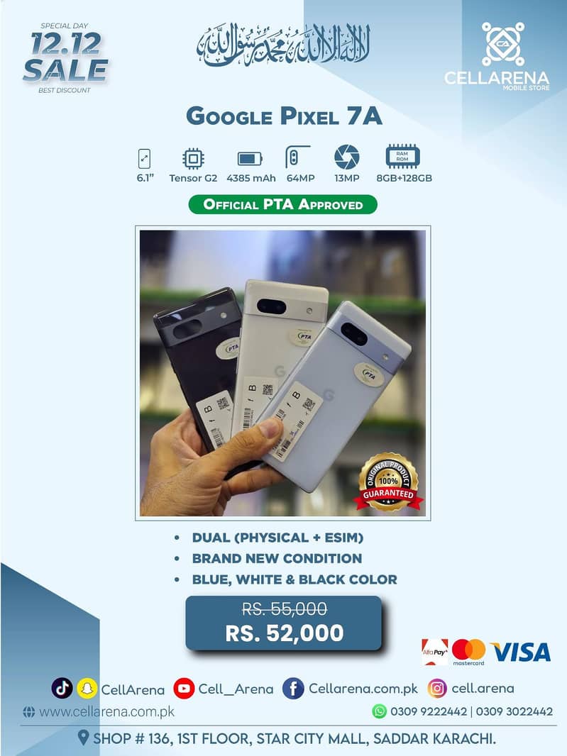 New Year Sale GOOGLE PIXEL 7 & PIXEL 7A OFFICIAL PTA - CELLARENA ...