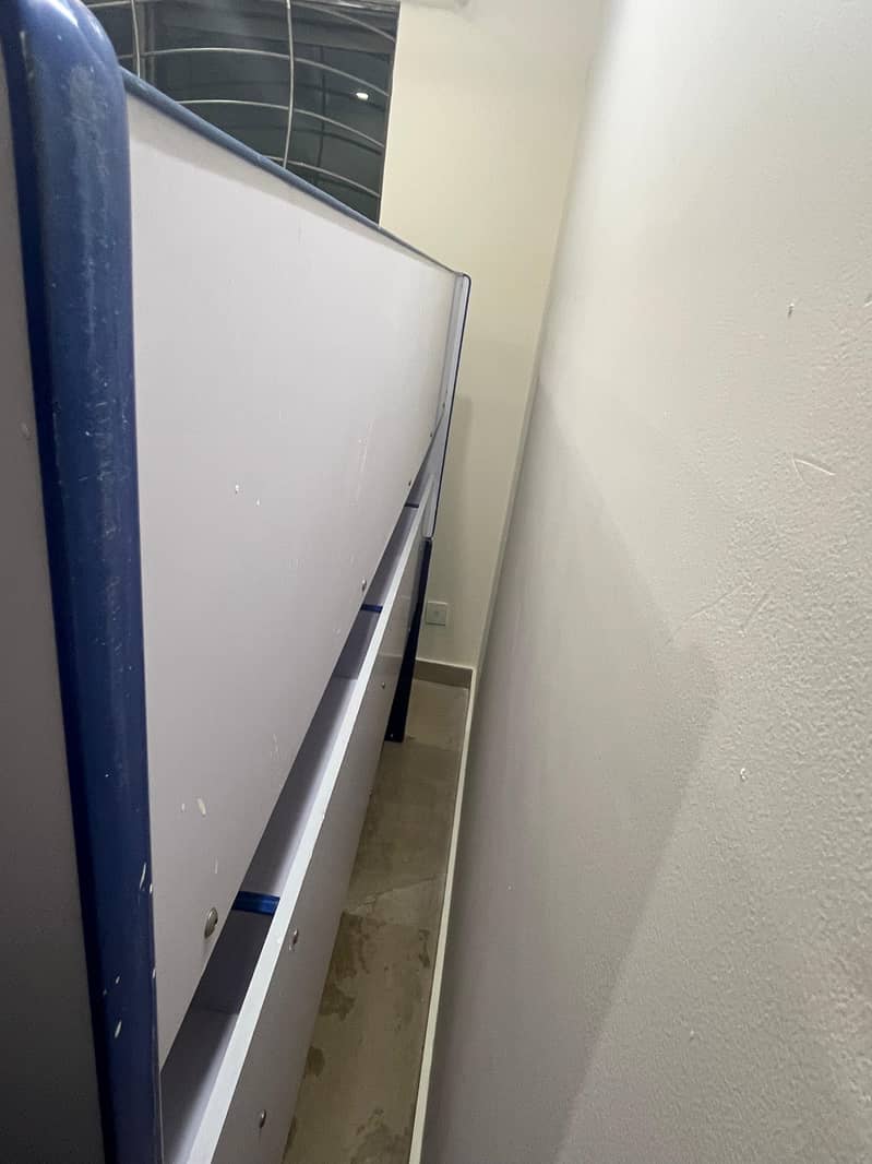 Kids bunk bed double bed folding twin bed white blue color - Kids ...