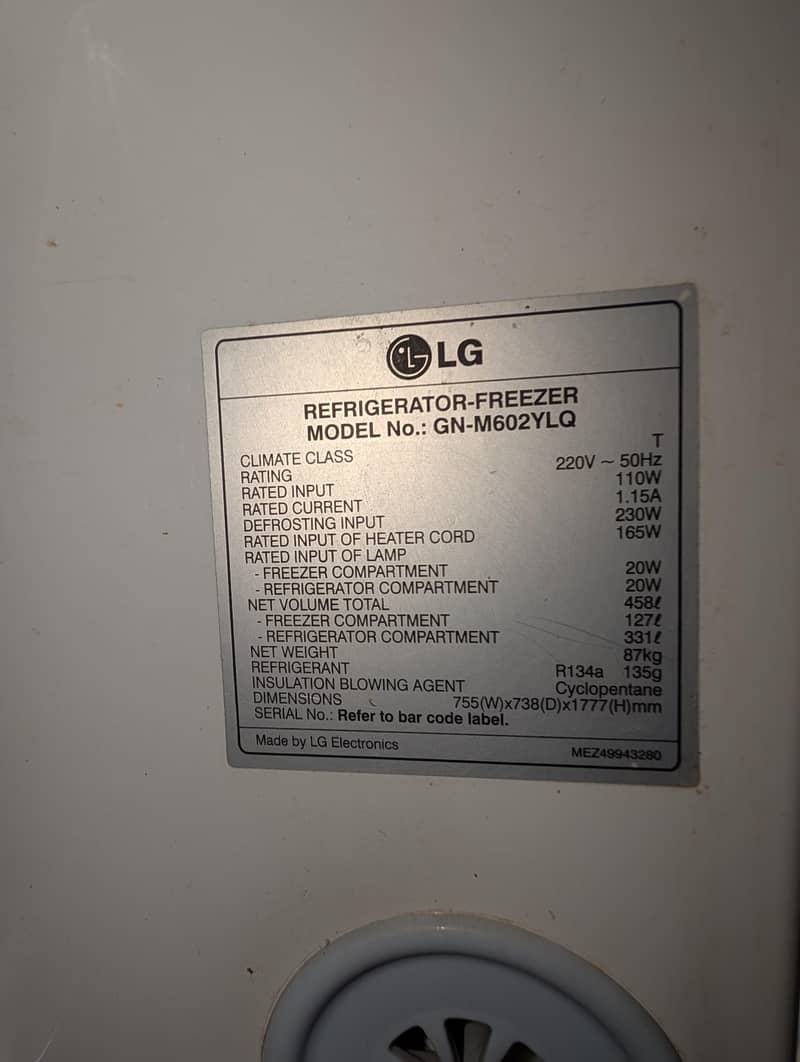 LG non frost Refrigerator - Refrigerators & Freezers Accessories ...