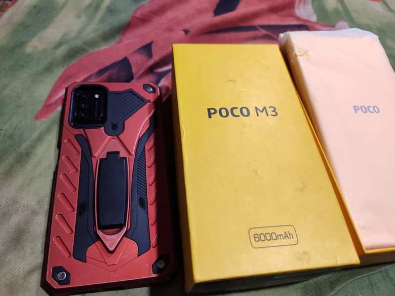 Poco m3 dual sim card support 4 64 13 version with box and shock proof ...