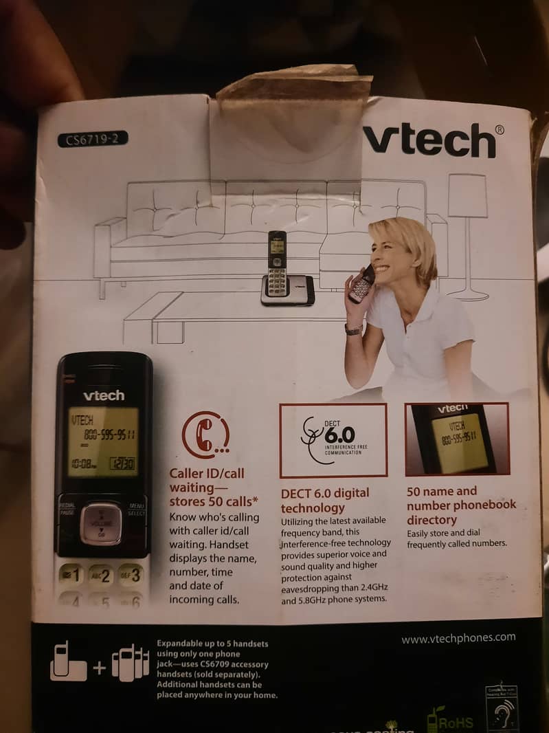 Cordless Phone System - 2 Handsets Pair - VTech Brand - Landline Phones ...