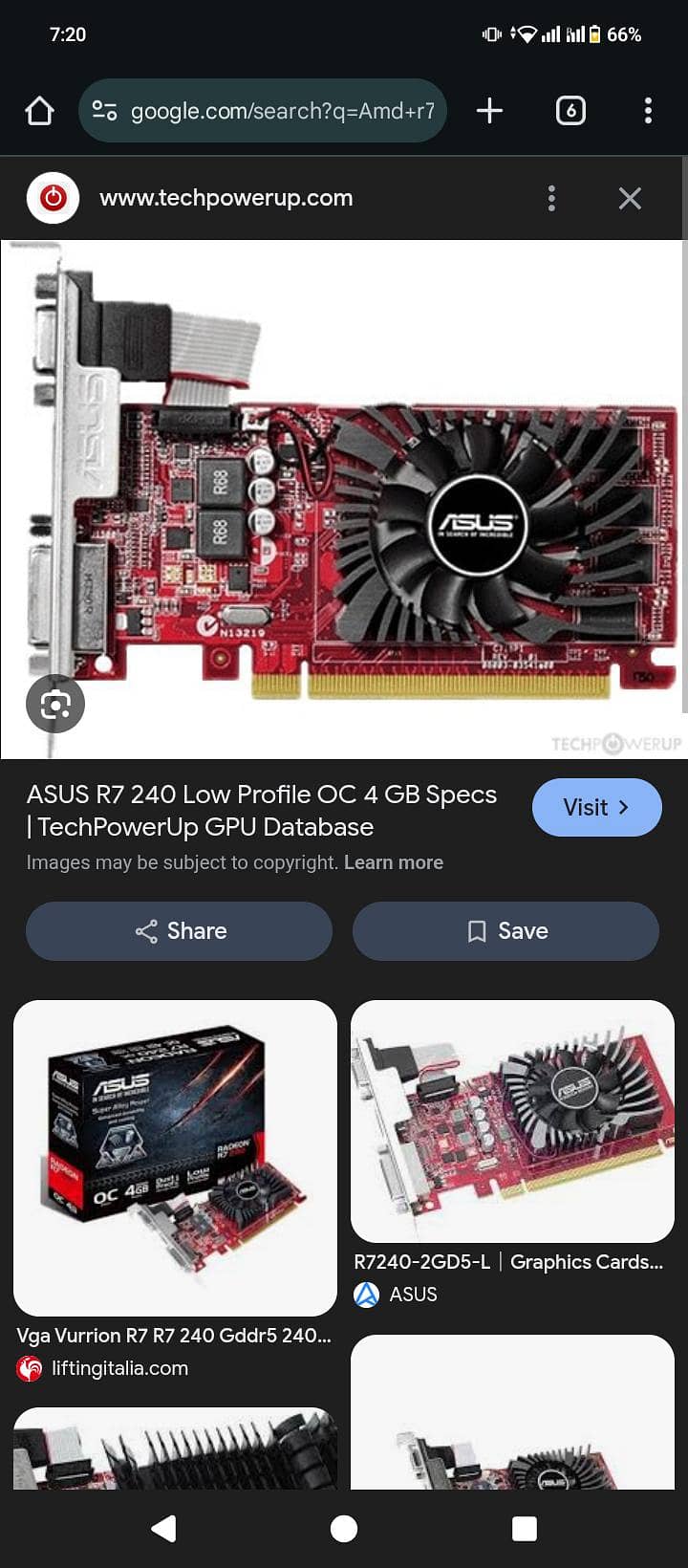 Radeon R7 240 - Asus. 2Gb graphics Card - Computer Components - 1109802438