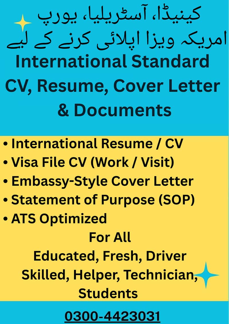 International Standard, Visa File Resume/CV- UK-USA-UAE–Europe–Canada ...