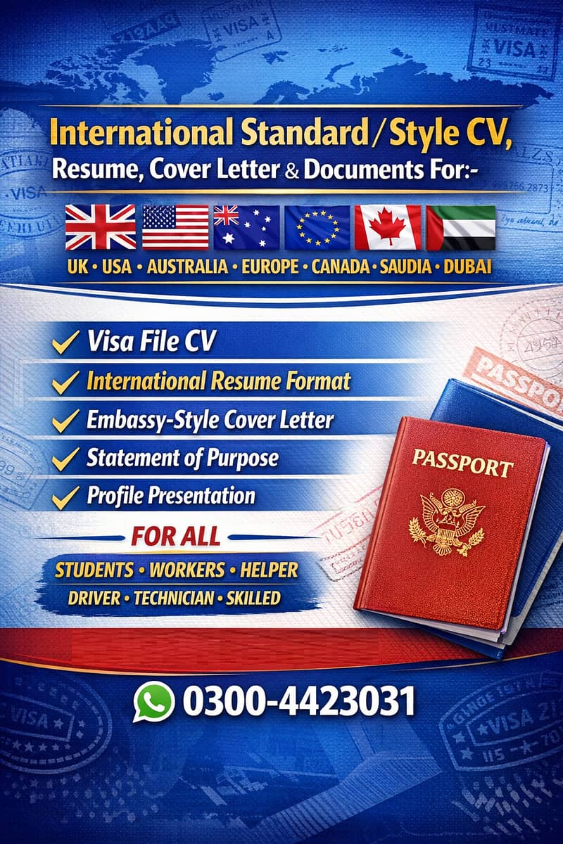 International Standard, Visa File Resume/CV- UK-USA-UAE–Europe–Canada ...