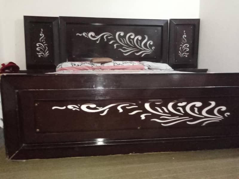 one bed two side tables without mattres - Beds - 1110097650