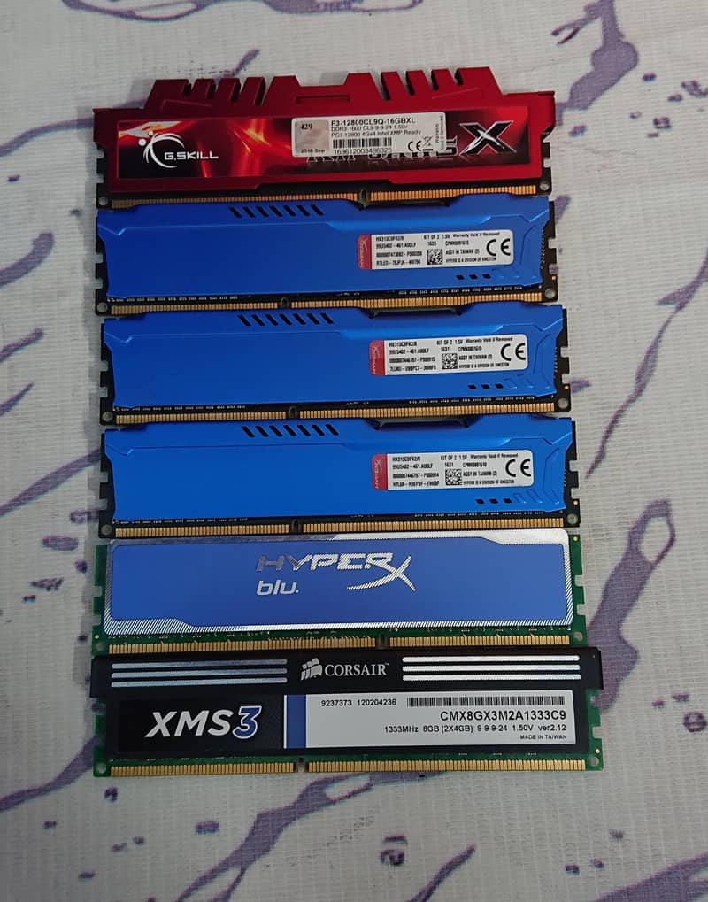 4GB DDR3 Heatsink RAM Sticks Pair ( 2 Pairs without heatsink ...