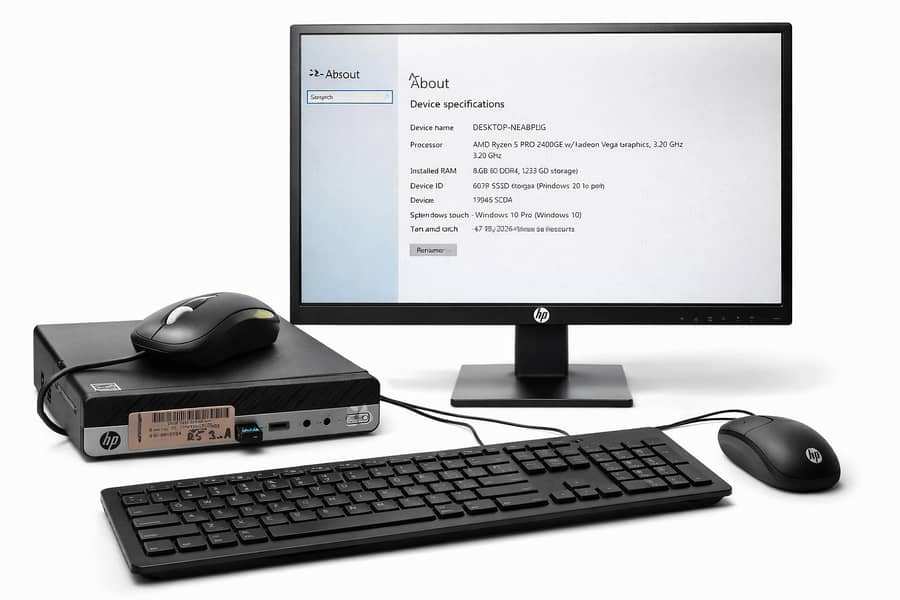 HP Desktop Mini Ryzen 5 PRO 2400GE | 8GB RAM | SSD | Full Set ...