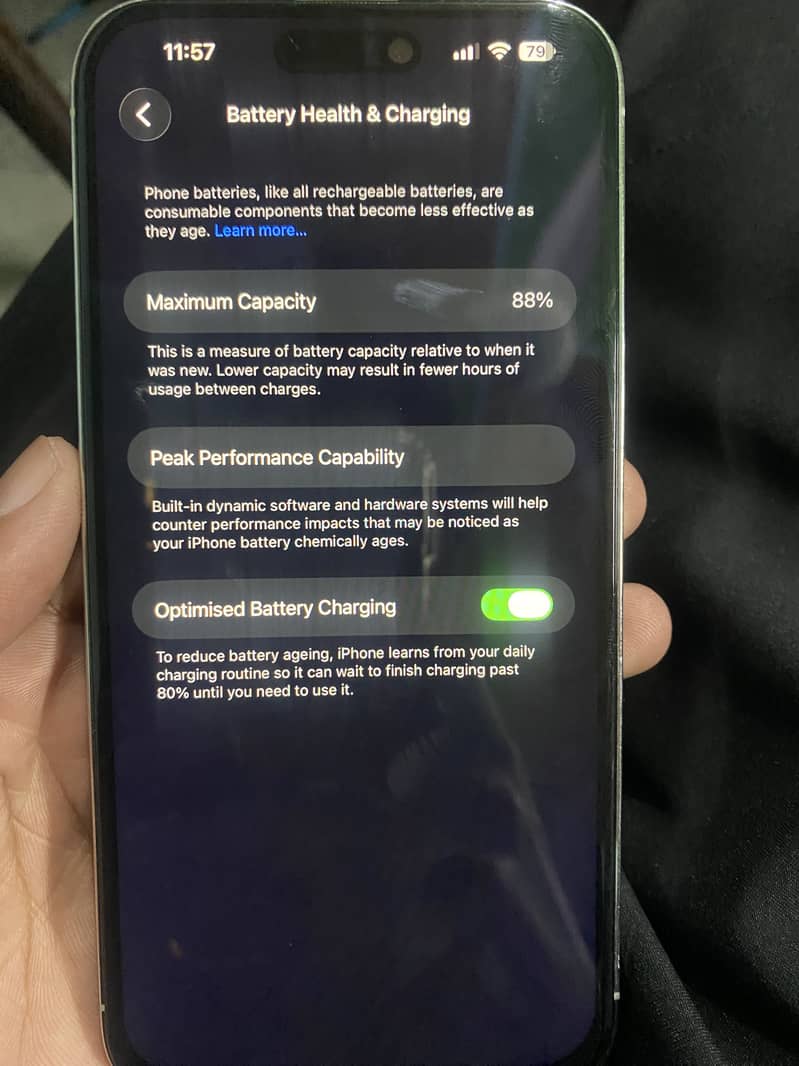 14 pro max factory unlock display change + Back crack Battery 88% ...