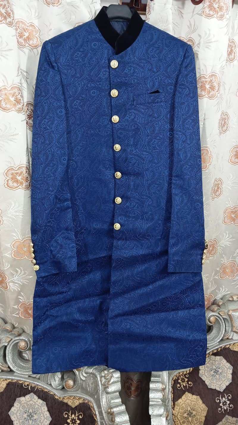 Blue Sherwani New - Grooms - 1110157583