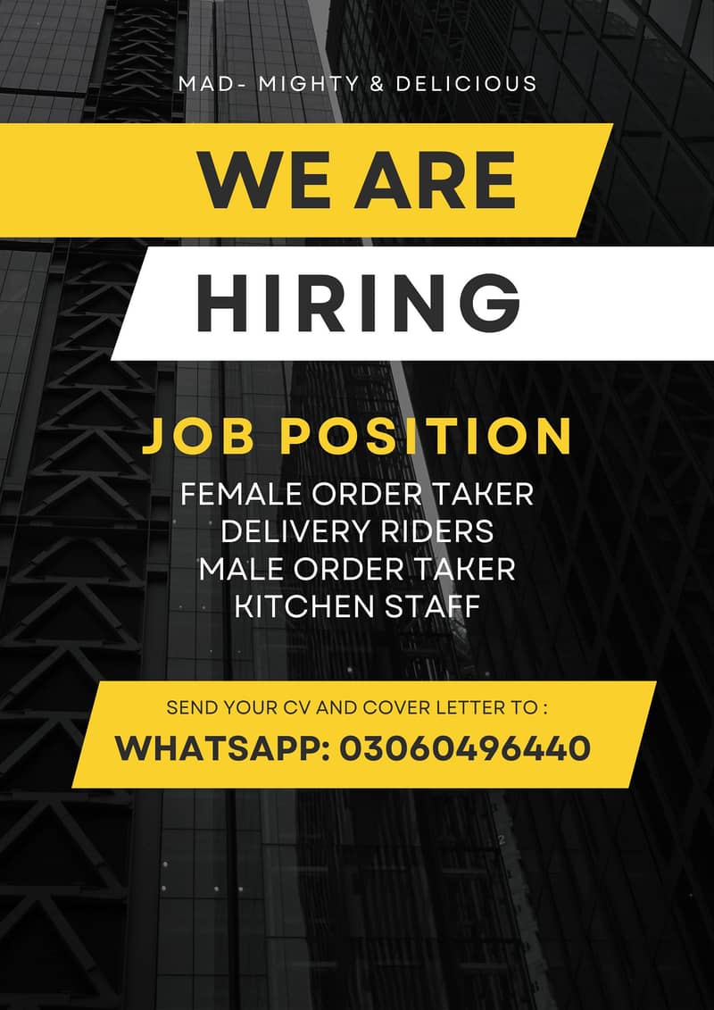 Female order taker, delivery riders job available - Restaurants ...