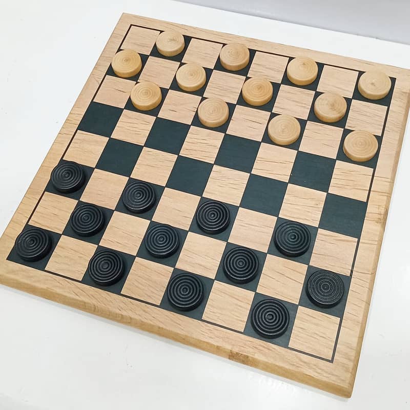 CHAD VALLEY Traditional Wooden Chess and Draughts with Wooden Board ...