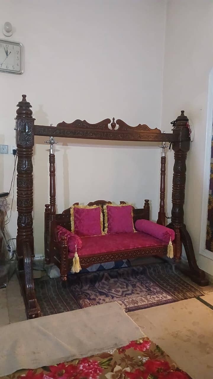 Hand crafted Wooden Swing | Palki jhula - Outdoor Swings - 1110264391