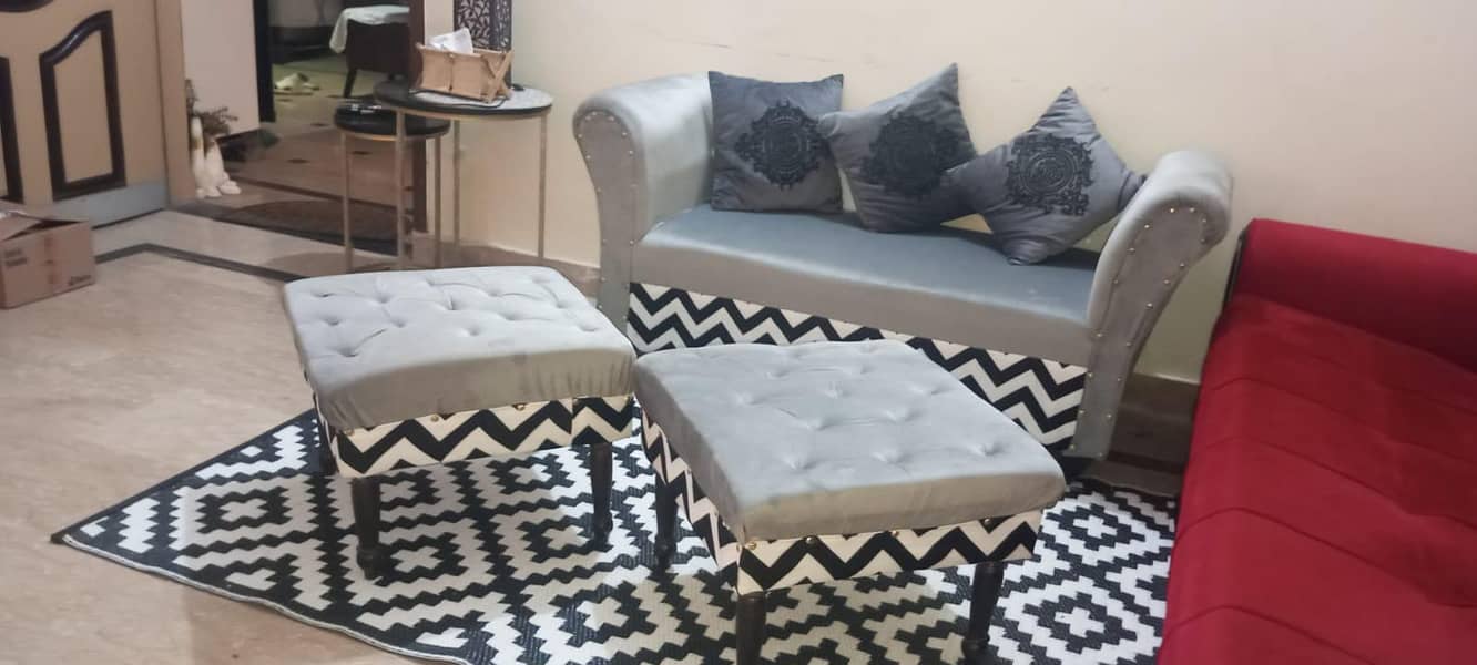 Gray sethi set 2 seater with 2 big stools - Sofas - 1110265677