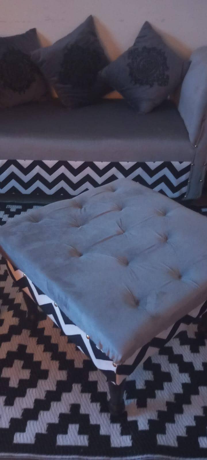 Gray sethi set 2 seater with 2 big stools - Sofas - 1110265677