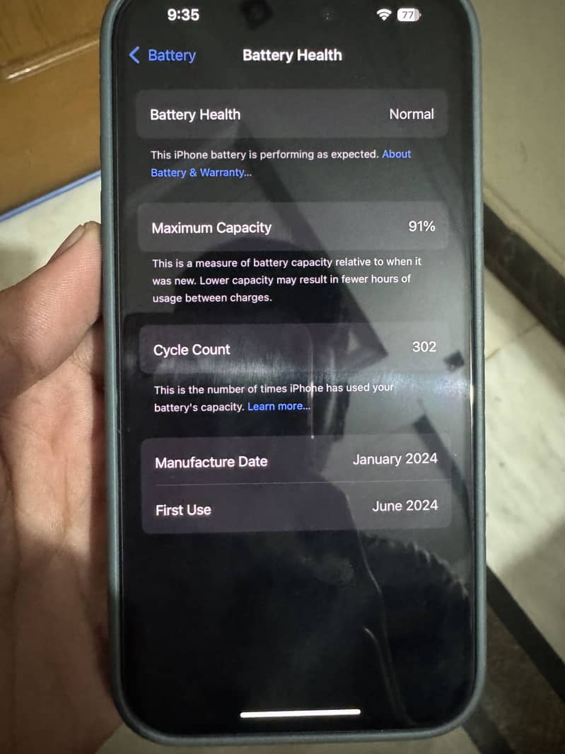 Iphone 15 Pro Black Titanium 90 BH Non PTA - Mobile Phones - 1109458310