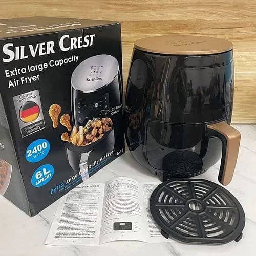 SILVER CREST AIR FRYER 6 LITRE LARGE BOWL TOUCH DISPLAY NON STICK NEW ...
