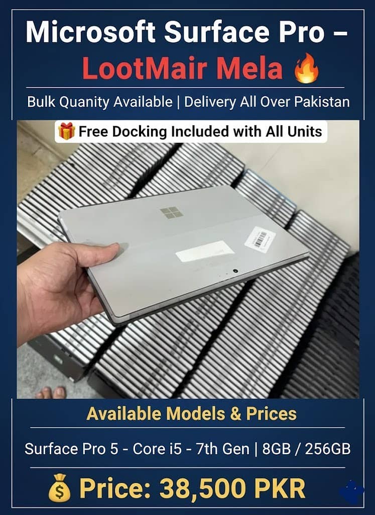 Microsoft Surface Pro 5 – i5 7th Gen | 8GB RAM | 256GB SSD + Dock ...