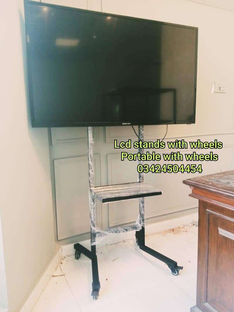 LCD LED tv wheels stand portable with wall mount different prices ...