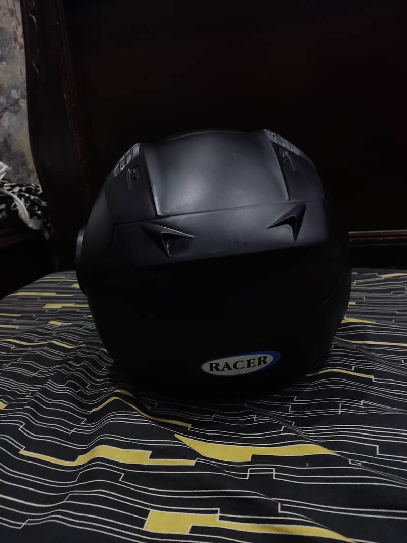 Racer helmet with tint balck visor very beautiful helmet in low price ...