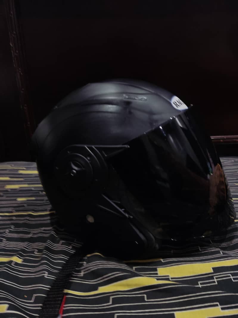 Racer helmet with tint balck visor very beautiful helmet in low price ...