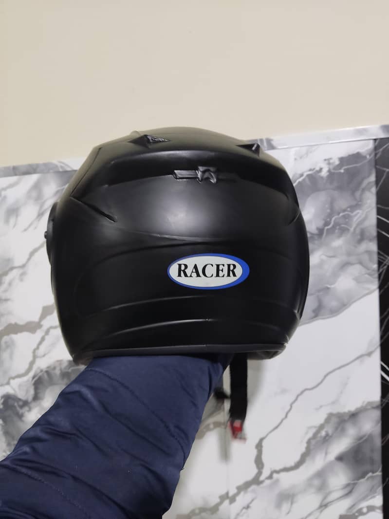 Racer helmet with tint balck visor very beautiful helmet in low price ...