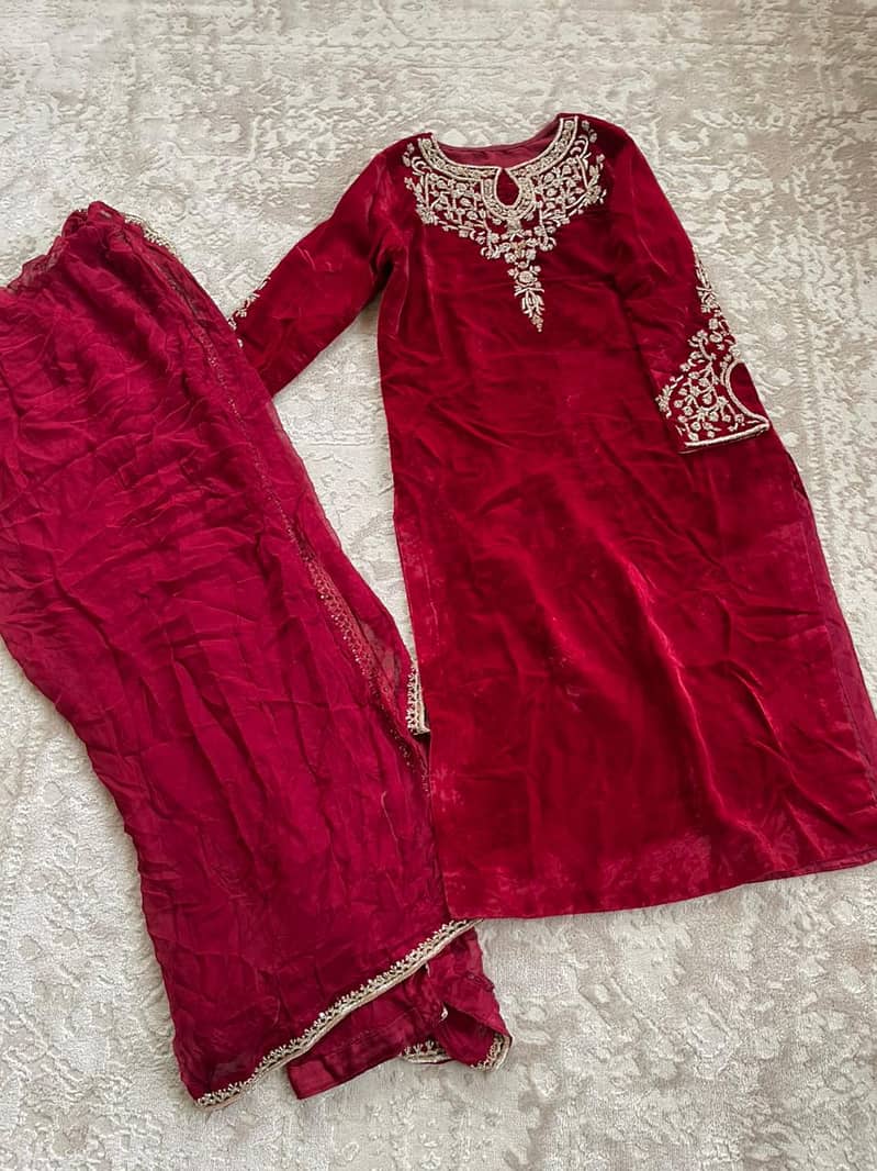 Velvet Shalwar Kameez - Eastern - 1110308453