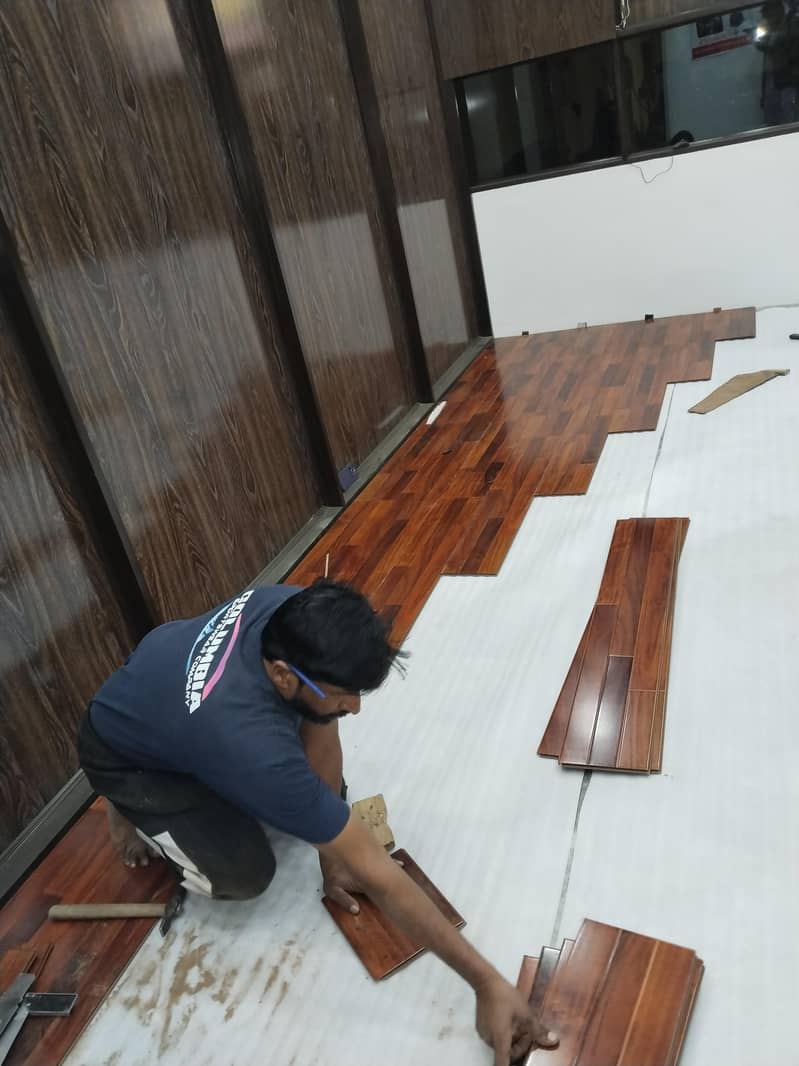 wood floor Wallpaper sheet vinyl wood flooring ceiling woodenfloo ...