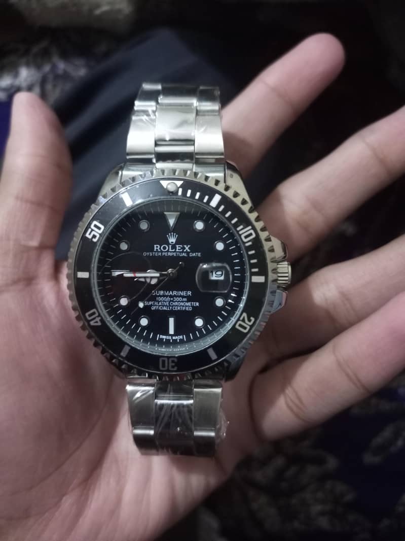 RLX black submarine double lock with date display new wholesale rate ...