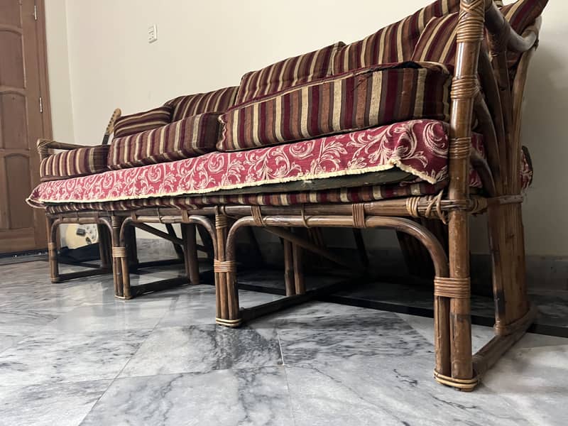 Cane 5 seater sofa with 3 side tables - Sofas - 1110390091