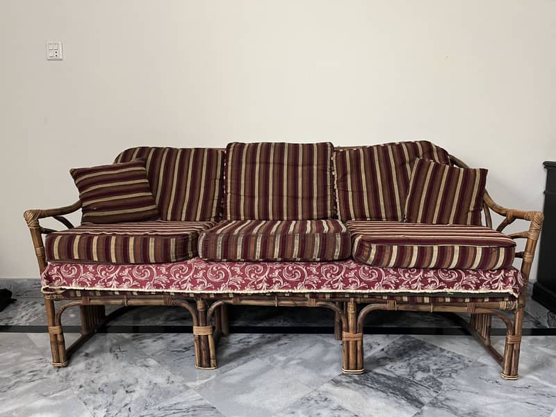 Cane 5 seater sofa with 3 side tables - Sofas - 1110390091