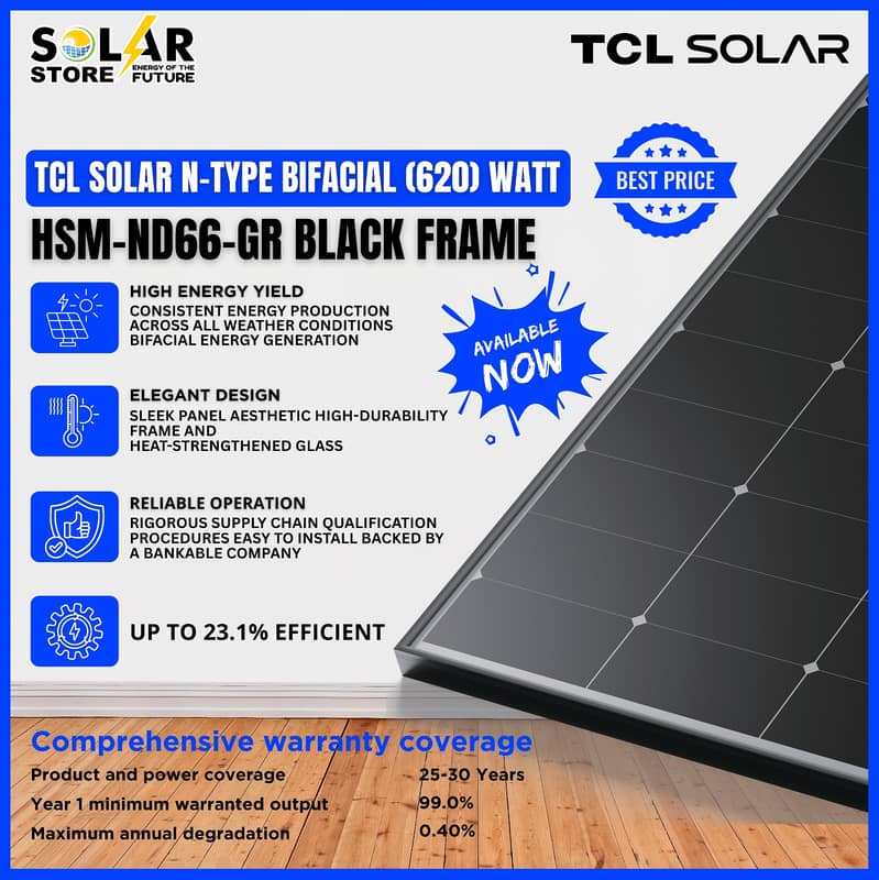 TCL Solar N-type Bificial 615/620W - Solar Panels - 1110390187