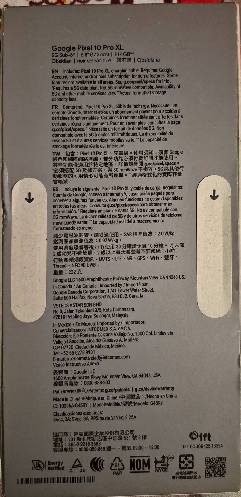 Google Pixel 10 Pro XL 512GB - NEW/unopened sealed box Color Obsidian ...