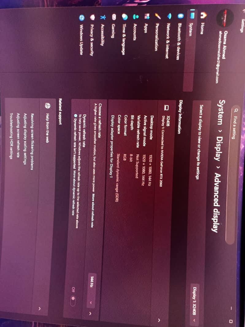 PRISM+ 24″ Curved Gaming Monitor | 144Hz | 1ms +Free Stand + DPI cable ...