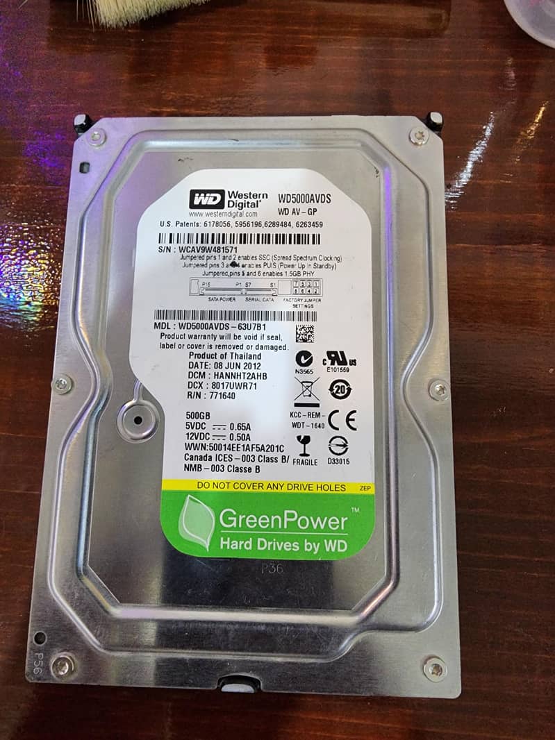 500 Gb Hardrive WD Green 94 Health - Computer Components - 1109779103