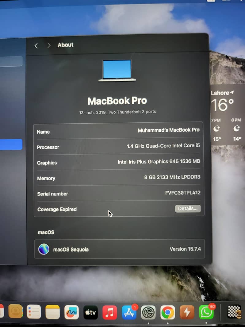 Macbook Pro 2019 Core i5 8/256gb touchbar for sale - Laptops - 1096517267