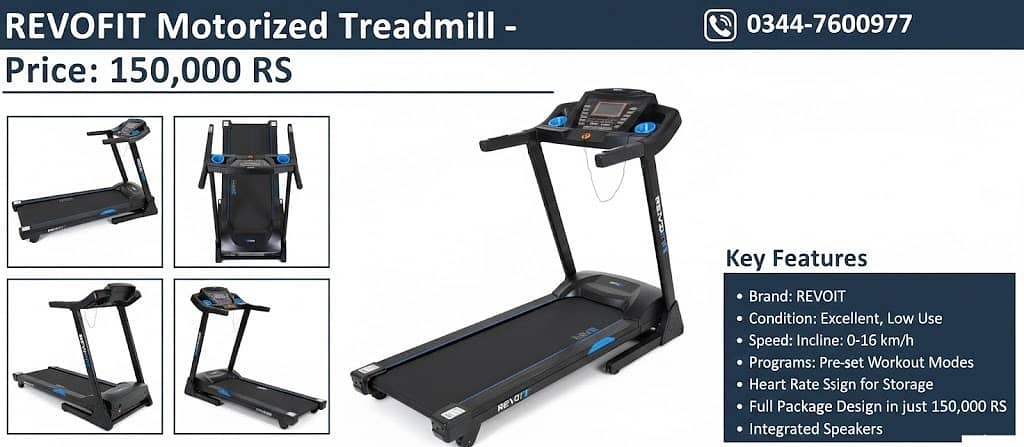 Revofit Treadmill | Running Machine | Electric treadmill - Gym ...