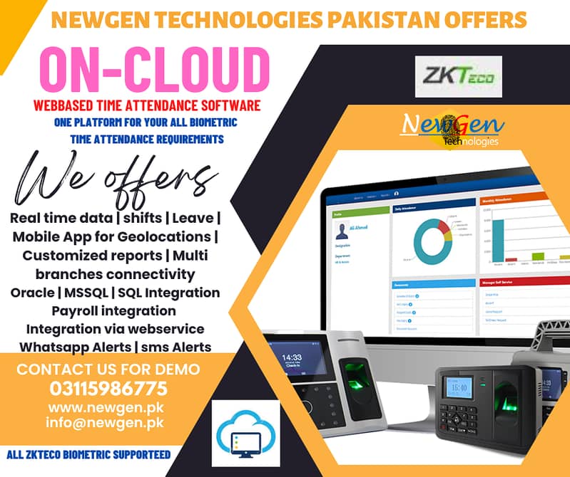 Zkteco Biotime Cloud Time Attendance Software Support License Web API ...