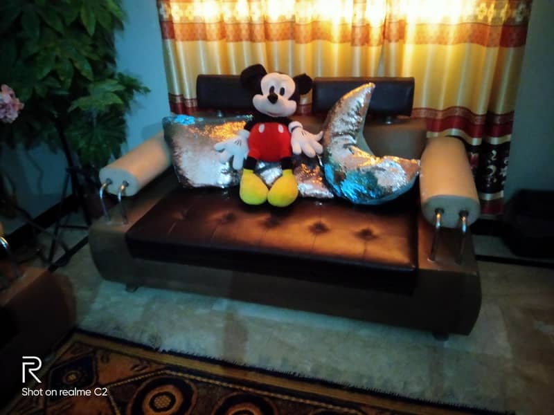 7 siter sofa cream and brown color - Sofas - 1110705680