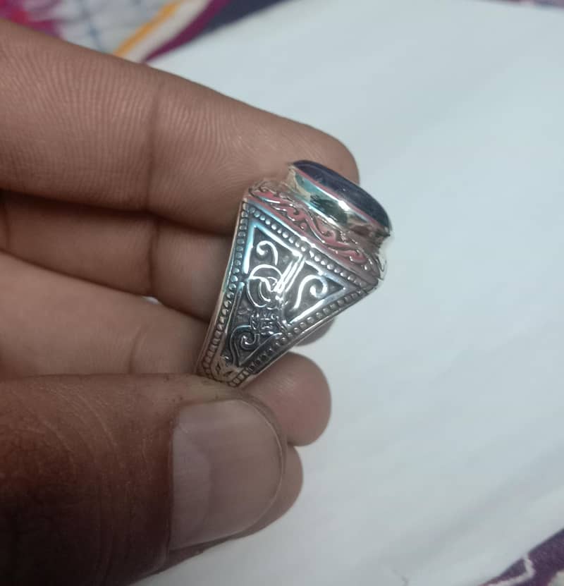 100% Natural Very goOd Quality Blue Sapphire stOne in 925 Turkish Ring ...