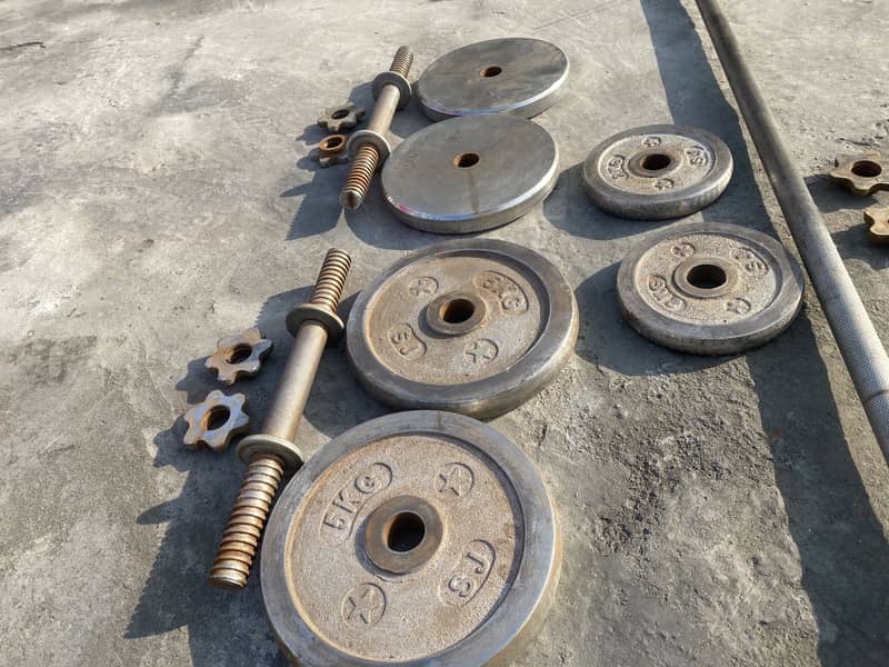 5 KG and 2KG dumble set with rods - Gym & Fitness - 1110728577