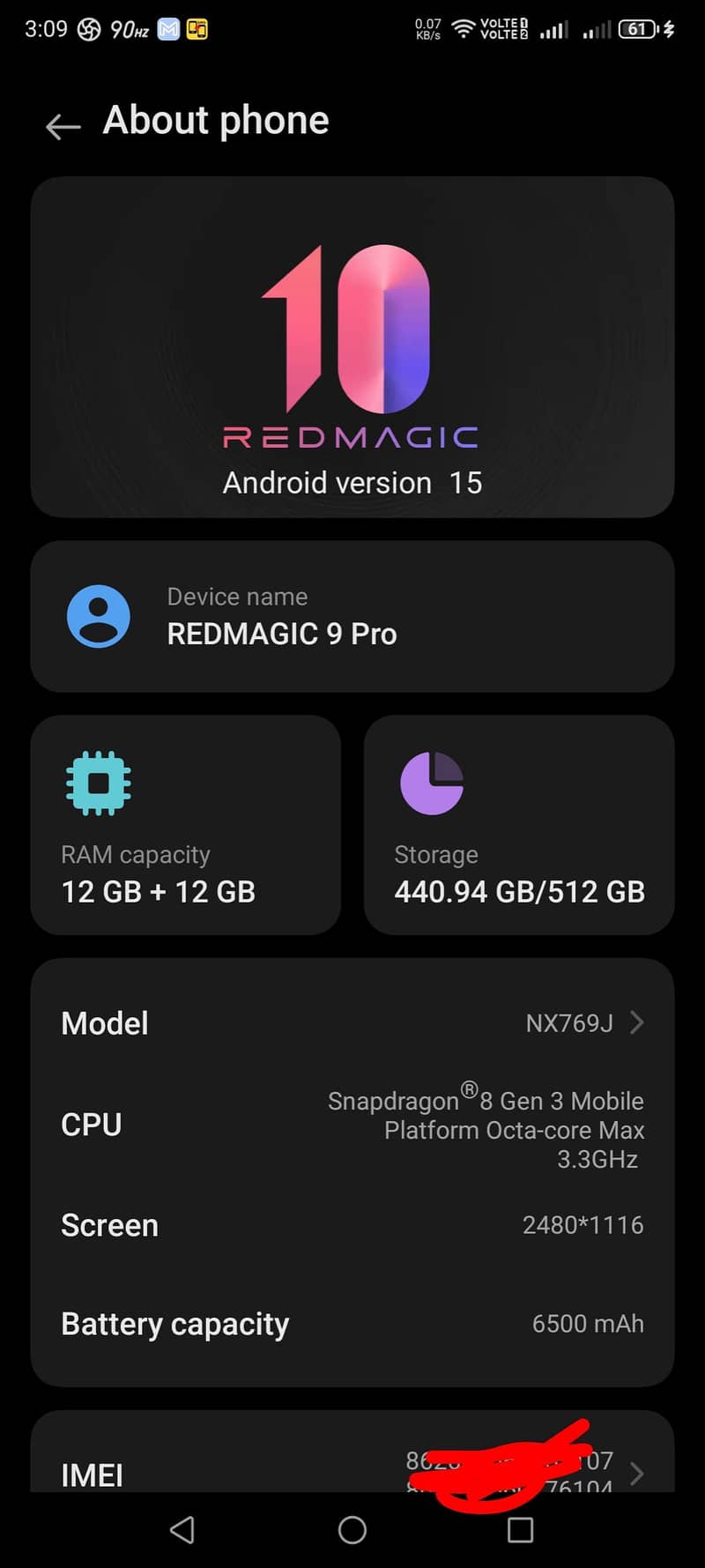 Redmagic 9 Pro 12 / 512. Official Pta Approved. 8 Gen 3. PUBG 120 Fps ...