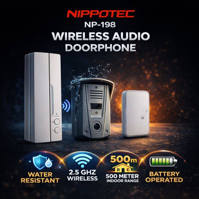 Nippotec NP-198 Wireless Dual-Way Door Phone with Door Lock Function ...