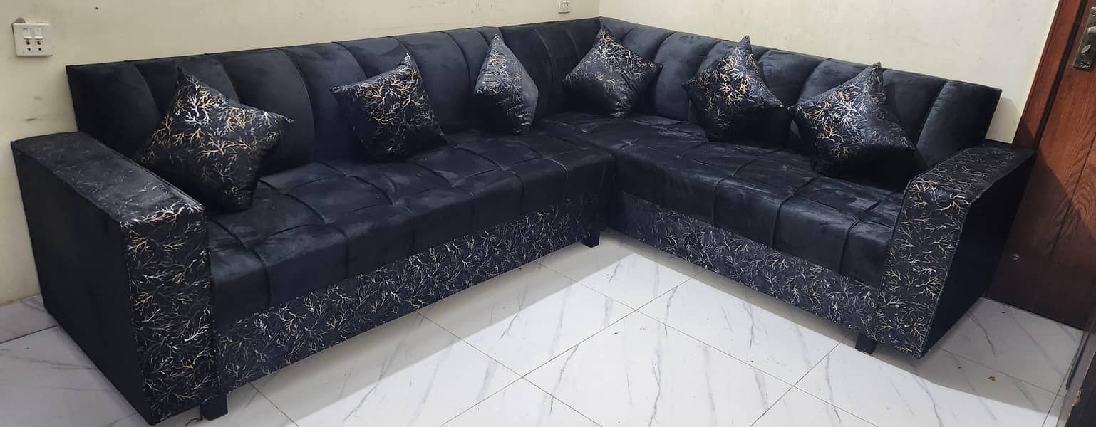 SOFA L SHAPE 6 SEATER BRAND NEW 10.10 BLACK coo - Sofas - 1110773595