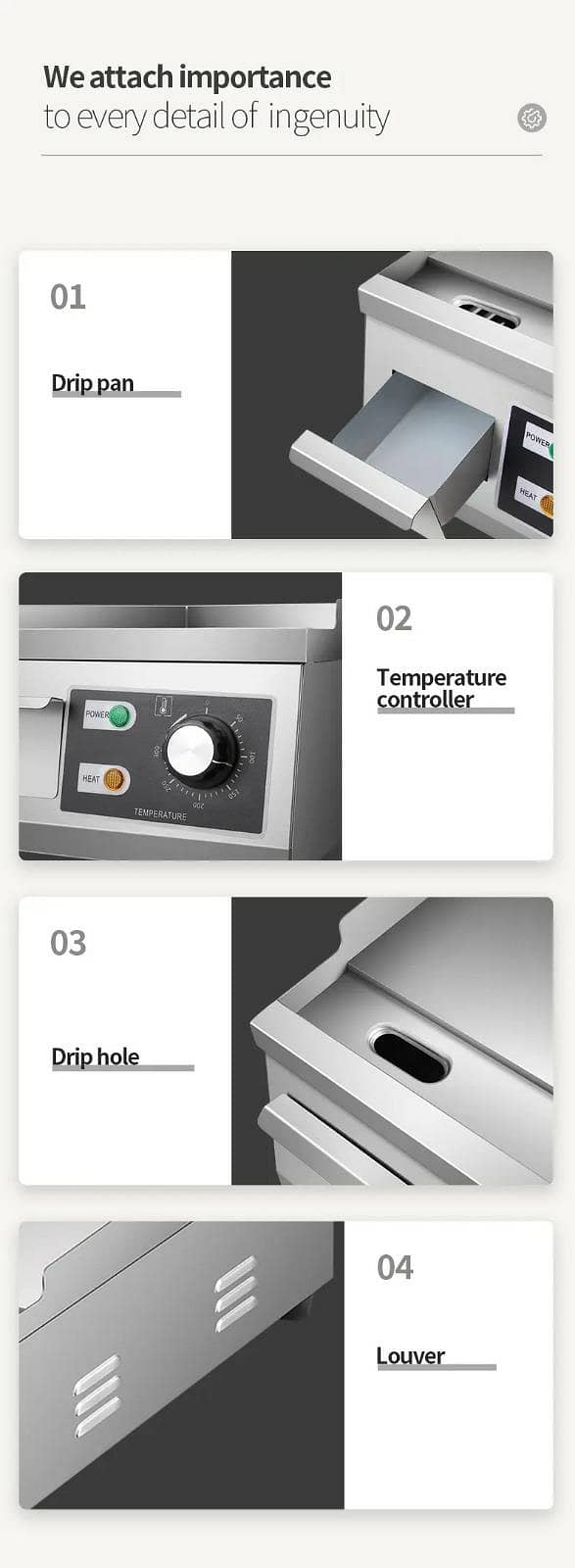 Electric Commercial Hot Plate Flat Griddle Temperature Control - Hot ...