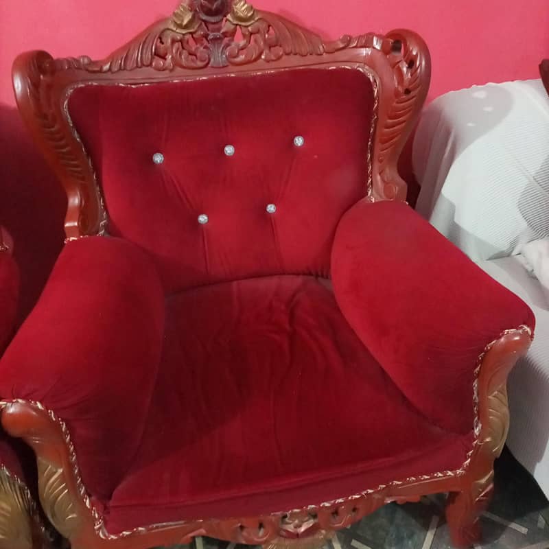 Crown Style 3+1+1 Sofa Set For Sale – Luxury Wooden Design - Sofas ...